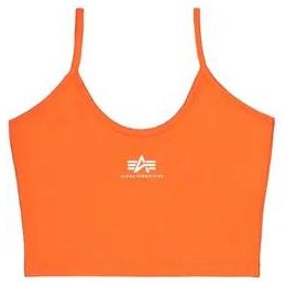 Muscleshirt Alpha Industries "Basic Crop-Top SL Women", Damen, Gr. L, rot (atomic rot), Obermaterial: 95% Baumwolle, 5% Elastan, Shirts
