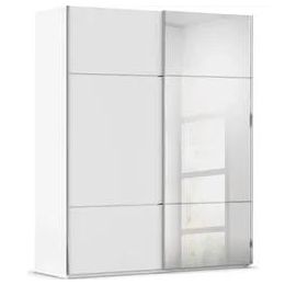 Schwebet&uuml;renschrank Rauch "Kleiderschrank Schrank Garderobe Schlafzimmerschrank SCALE-TRIO", wei&szlig; (alpinwei&szlig;, glas kristallwei&szlig; matt, griffleisten chrom), B:181cm H:223cm T:67cm, Holzwerkstoff, Schr&auml;nke, Schwebet&uuml;renschrank, edle dreigeteilte Front mit 2 Zierleisten Spiegel/Glas MADE IN GERMANY