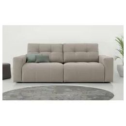 3-Sitzer Home Affaire "Turnon, Lounge-sofa, Breite 220 cm", braun (latte), B:220cm H:84cm T:94cm, 100% Polyester, Sofas, Chenille, mit Knopf- und Doppelsteppung, elegantes Aussehen