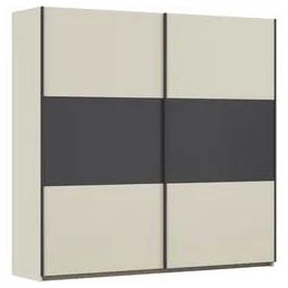Schwebet&uuml;renschrank Rauch "Kleiderschrank Schrank Garderobe Garderobenschrank W&auml;scheschrank NEO", beige (beige (champagner), graumetallic), B:218cm H:210cm T:59cm, Holzwerkstoff, Schr&auml;nke, Schwebet&uuml;renschrank, mit gro&szlig;z&uuml;gigem Stauraum und vielf&auml;ltigen Farbkombinationen