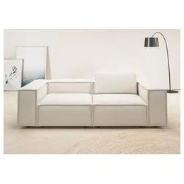 2-Sitzer Home Affaire "Watertown, modernes Sofa 246 cm breit, auch in Feincord", wei&szlig;, B:246cm H:68cm T:118cm, 96% Polyester, 4% Nylon, Sofas, stilvolles Sofa f&uuml;r 2 Personen mit extra breiter Sitzfl&auml;che
