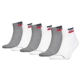 Levi's Kurzsocken LEVI'S "Socken 6er Pack", Herren, Gr. 39-42, wei&szlig; (wei&szlig;, grau), Obermaterial: 83% Baumwolle CO. 15% Polyamid PA. 2% Elasthan EL., Socken