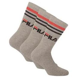 Kurzsocken Fila "Socken 3er Pack", Herren, Gr. 35-38, grau, Obermaterial: 80% Baumwolle CO. 18% Polyester PES. 2% Elasthan EL., Socken
