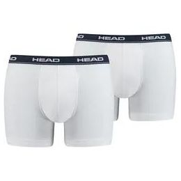 Boxershorts Head "Boxershort Basic Boxer 2P 2er Pack", Herren, Gr. S, wei&szlig; (wei&szlig;, marine), Obermaterial: 95% Baumwolle CO. 5% Elasthan EL., Unterhosen