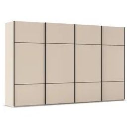 Schwebet&uuml;renschrank Rauch "Kleiderschrank Schrank Garderobe Schlafzimmerschrank SCALE-TRIO", beige (champagner, griffleisten schwarz), B:360cm H:223cm T:68cm, Holzwerkstoff, Schr&auml;nke, Schwebet&uuml;renschrank, edle dreigeteilte Front, 2 Zierleisten in Griff-Farbe MADE IN GERMANY