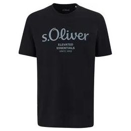 T-Shirt s.Oliver "T-Shirt Logo T-Shirt 1er Pack", Herren, Gr. L, schwarz, Obermaterial: 100% Baumwolle CO., Shirts T-Shirt