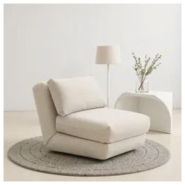 Sessel "Amara", silber, B:88cm H:73cm T:98cm, 100% Polyester, LeGer Home by Lena Gercke, Sessel, Sessel, Schlafsessel ausklappbar, Bettsessel, mit Rasterung