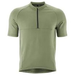 Radtrikot Gonso "Adventure Jersey Nature M", Herren, Gr. XL, gr&uuml;n (schilfgr&uuml;n), 90% Viskose, 5% Elasthan, 5% Polyamid (recycelt), Rundhals, Trikots, Herren Fahrradtrikot kurzarm, bequemes Half-Zip Trikot, Slim Fit