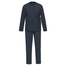 Schlafanzug Ammann "Schlafanzug lang Men / Nightwear", Herren, Gr. 48, grau (total eclipse), Obermaterial: 100% Baumwolle CO., Homewear-Sets Schlafanzug