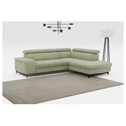 Ecksofa COTTA "Emma L-Form, B: 262 cm", gr&uuml;n, B:262cm H:97cm T:215cm, Sofas, Ecksofa, mit Kopfteilverstellung, optional Bettfunktion & Bettkasten