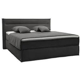 Boxspringbett Musterring "JustB SC100", schwarz, B:200cm L:215cm, Komplettbetten, Boxspringbett, schwebende Optik, inklusive Topper, verschiedene Farben, 180 x 200 cm