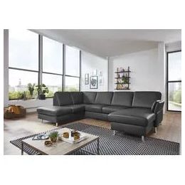 Wohnlandschaft DIE PLANBAR "PN-EM18013 U-Form, ohne Kopfst&uuml;tzen", grau (anthrazit), B:305cm H:87cm T:200cm, Sofas, Wohnlandschaft, wahlweise mit Bettfunktion und Stauraum
