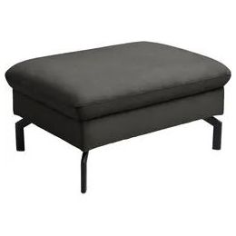 Hocker DIE PLANBAR "PN-EM20028 Breite 87 cm", schwarz, B:87cm H:45cm T:65cm, Hocker, Polsterhocker, hochwertiges Glattleder, stylische Metallf&uuml;&szlig;e