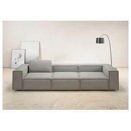 3,5-Sitzer Home Affaire "Watertown, modernes Big-Sofa XXL, 336 cm Breite, auch in Feincord", grau, B:336cm H:68cm T:118cm, 95% Polyester, 5% Nylon, Sofas, Riesiges Designersofa mit viel Platz & weichen Bez&uuml;gen in Trendfarben