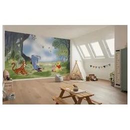 Kindertapete Komar "Disney Winnie the Pooh Friendly Day", bunt, B:500m H:250m, Vlies, Tapeten