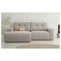Ecksofa Home Affaire "Turnon, Lounge-sofa, Breite 221 cm", braun (latte), B:221cm H:84cm T:153cm, 100% Polyester, Sofas, Ecksofa, Chenille, mit Knopf- und Doppelsteppung, elegantes Aussehen