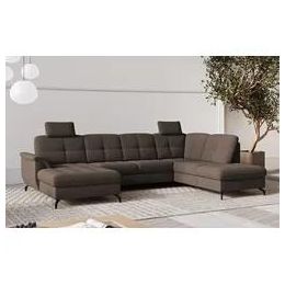 Sit & More Wohnlandschaft SIT & MORE "Zora", braun (espresso), B:319cm H:92cm T:212cm, 90% Polyester 10% Polyamid, Sofas, Wohnlandschaft, wahlweise mit Bettfunktion und Bettkasten