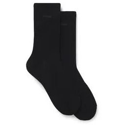 Businesssocken BOSS "2P RS Uni Logo CC W", Damen, Gr. 39-42, schwarz (schwarz 001), Baumwolle, unifarben, normal, Socken, mit BOSS Schriftzug