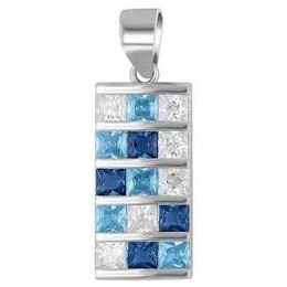 Adelia&acute;s Kettenanh&auml;nger ADELIA ́S "eleganter Schmuck Anh&auml;nger aus 925 Sterling Silber", blau, Schmuckanh&auml;nger, Damen, Silber 925 (Sterlingsilber), Kettenanh&auml;nger