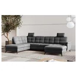 Sit & More Wohnlandschaft SIT & MORE "Zora", grau (dunkelgrau), B:319cm H:92cm T:212cm, 95% Polyester 5% Polyamid, Sofas, Wohnlandschaft, wahlweise mit Bettfunktion und Bettkasten