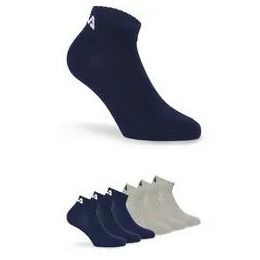 Kurzsocken Fila "UNISEX INVISIBLE PLAIN SOCKS", Herren, Gr. 43-46, blau (navy, grau), Baumwolle, Elasthan, Polyester, elastisch, Socken, Baumwollmischung, Rippenb&uuml;ndchen, flache Zehennaht