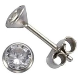 Paar Ohrstecker Firetti "Schmuck Geschenk Silber 925 Ohrschmuck Solit&auml;r" Gr. 4, silber (silberfarben, kristallwei&szlig;), Ohrringe, Damen, 4, Silber 925 (Sterlingsilber), mit Zirkonia (synth.)