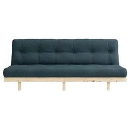 Schlafsofa KARUP DESIGN "Lean 200 Schlafsofa, G&auml;stebett, Sofa mit Futonmatratze", blau (petrol blau), B:200cm H:73cm T:100cm, Bezug: 80% Baumwolle, 20% Polyester, Sofas, Schlafsofa, Inkl. Futonmatratze, Liegefl&auml;che 130x200 cm, FSC zertifizierte Kiefer