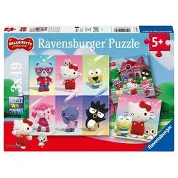 Puzzle Ravensburger "Hello Kitty, Abenteuer in Cherry Town", bunt, Puzzles, KinderB:21cm H:21cm, Pappe, Motiv, Made in Europe, B:21cm H:21cm