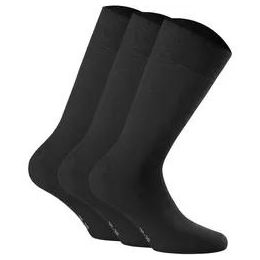 Kurzsocken Rohner SOCKS "Socken cotton II 3-er Pack 3er Pack", Herren, Gr. 43-46, schwarz, Obermaterial: 80% Baumwolle CO. 17% Polyamid PA. 3% Elasthan EL., Socken