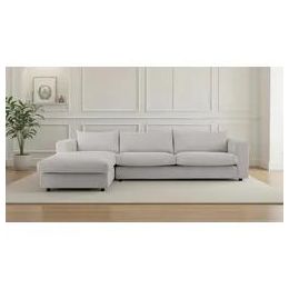 Ecksofa "Avelina", grau (cloud grau), B:297cm H:77cm T:186cm, 100% Polyester, LeGer Home by Lena Gercke, Sofas, Ecksofa, Breite 297 cm, in Cord- und Chenille- Stoff, R&uuml;ckenkissen mit Federn