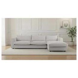 Ecksofa "Avelina", grau (cloud grau), B:297cm H:77cm T:186cm, 100% Polyester, LeGer Home by Lena Gercke, Sofas, Ecksofa, Breite 297 cm, in Cord- und Chenille- Stoff, R&uuml;ckenkissen mit Federn
