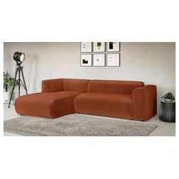 Ecksofa Home Affaire "GENTON L-Form (257 cm), zeitlos & stilvolles Design", orange (terra), B:257cm H:78cm T:161cm, 100% Polyester, Sofas, Ecksofa, Aufwendig gepolstert, in Cord, Chenille und Struktur