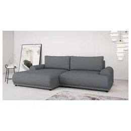 Ecksofa Home Affaire "Marsby, mit Bettfunktion und Bettkasten, Ma&szlig;e: B/H/T 242/65/145 cm", grau (anthrazit), B:242,2cm H:65cm T:145,5cm, 100% Polyester, Sofas, Ecksofa, L-Form mit Wellenunterfederung, Recamiere links oder rechts bestellbar