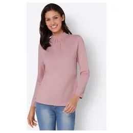 Stehkragenshirt Classic Basics "Stehkragen-Shirt", Damen, Gr. 48, lila (hortensie), 100% Baumwolle, unifarben, Shirts Stehkragenshirt