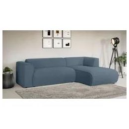 Ecksofa Home Affaire "GENTON L-Form (257 cm), zeitlos & stilvolles Design", blau (dunkelblau), B:257cm H:78cm T:161cm, 100% Polyester, Sofas, Ecksofa, Aufwendig gepolstert, in Cord, Chenille und Struktur