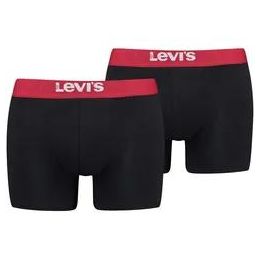 Levi's Boxershorts LEVI'S "Boxershort 2er Pack", Herren, Gr. M, schwarz (schwarz, rot), Obermaterial: 95% Baumwolle CO. 5% Elasthan EL., Unterhosen