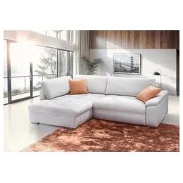 Ecksofa exxpo - SOFA FASHION "Casa Grande inkl. Bettfunktion & Bettkasten, bequem", wei&szlig; (snow, peach), B:268cm H:90cm T:178cm, Sofas, Ecksofa, Breite 268cm, L-Form, guter Sitzkomfort, gro&szlig;e Liegefl&auml;che