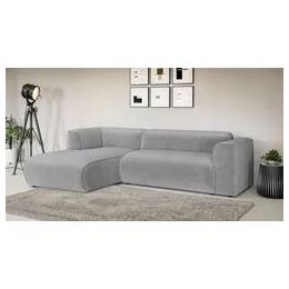 Ecksofa Home Affaire "GENTON L-Form (257 cm), zeitlos & stilvolles Design", grau (hellgrau), B:257cm H:78cm T:161cm, 100% Polyester, Sofas, Ecksofa, Aufwendig gepolstert, in Cord, Chenille und Struktur