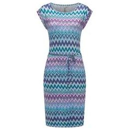 Sommerkleid Ragwear "Taggien Print", Damen, Gr. L (40), Normalgr&ouml;&szlig;en, lila (lavender), Material: 95% Viskose, 5% Elasthan, figurumspielend knielang, Rundhals, &Auml;rmel ohne &Auml;rmelschlitz, Kleider Sommerkleid, Leichtes, bequemes Midikleid mit Muster
