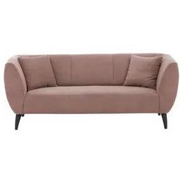 3-Sitzer Home Affaire, rosa, B:208cm H:83cm T:88cm, 100% Polyester, Sofas, zwei verschiedene Fu&szlig;farben w&auml;hlbar