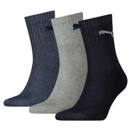 Kurzsocken Puma "Socken 3er Pack", Herren, Gr. 39-42, blau (blau, grau), Obermaterial: 78% Baumwolle CO. 18% Polyester PES. 2% Polyamid PA. 2% Elasthan EL., Socken