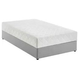 Boxbett "BELINA", grau (hellgrau), B:90cm L:200cm, 100% PES, ATLANTIC HOME COLLECTION, Komplettbetten, mit Taschenfederkernmatratze und ger&auml;umigem Bettkasten