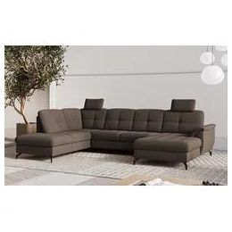 Sit & More Wohnlandschaft SIT & MORE "Zora", braun (espresso), B:319cm H:92cm T:212cm, 90% Polyester 10% Polyamid, Sofas, Wohnlandschaft, wahlweise mit Bettfunktion und Bettkasten