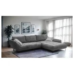 Ecksofa exxpo - SOFA FASHION "Biarritz modern und elegantes Mega Sofa mit tollem Sitzkomfort, L-Form", silber (anthrazit, silber), B:324cm H:92cm T:203cm, Sofas, Ecksofa, XXL&ndash; Longchair Ecke in hochwertiger Verarbeitung, Stellma&szlig;e 324x203 cm