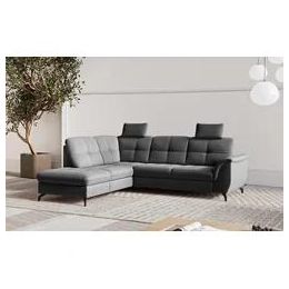 Sit & More Ecksofa SIT & MORE "Zora", grau (dunkelgrau), B:244cm H:92cm T:212cm, 95% Polyester 5% Polyamid, Sofas, Ecksofa, wahlweise mit Schlaffunktion und Bettkasten