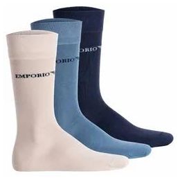 Kurzsocken Emporio Armani "Socken 3er Pack", Herren, Gr. 40-45, bunt (marine, nude, blau), Obermaterial: 74% Baumwolle CO. 24% Polyamid PA. 2% Elasthan EL., Socken