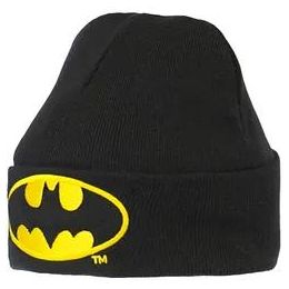 Strickm&uuml;tze logoshirt "DC - Batman Logo", Jungen, schwarz, 100% Polyacryl, bestickt, mehrfarbig, M&uuml;tzen Strickm&uuml;tze, mit coolem Batman-Logo