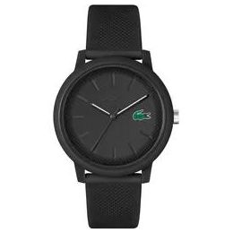 Quarzuhr Lacoste "Lacoste.12.12", schwarz, Armbanduhren, Damen, Quarzuhr, Armbanduhr, Herrenuhr, Mineralglas, Silikonarmband