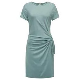 Shirtkleid Ragwear "Knotta", Damen, Gr. XXL (44), Normalgr&ouml;&szlig;en, blau (aquablau), Material: 95% Viskose, 5% Elasthan, figurumspielend ca. Mitte Oberschenkel, Rundhals, &Auml;rmel ohne &Auml;rmelschlitz abgesteppte Kante, Kleider Shirtkleid, Kurzarm Sommerkleid mit seitlichem Bindeband