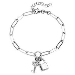 Armband Smart Jewel "mit Anh&auml;nger Schloss und Schl&uuml;ssel, Silber 925", silber, Armb&auml;nder, Damen, 19cm, Silber 925 (Sterlingsilber), Armband